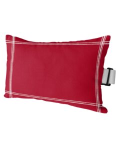 t&h xhome outdoor pillow for chaise lounge chair, solid color red waterproof headrest pillow lumbar pillows with insert & adjustable elastic strap for beach, poolside, patio, office (1 pack)