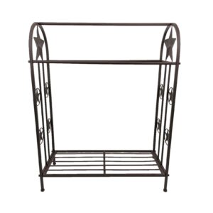 bestgiftever metal free-standing quilt rack in rustic western style with star