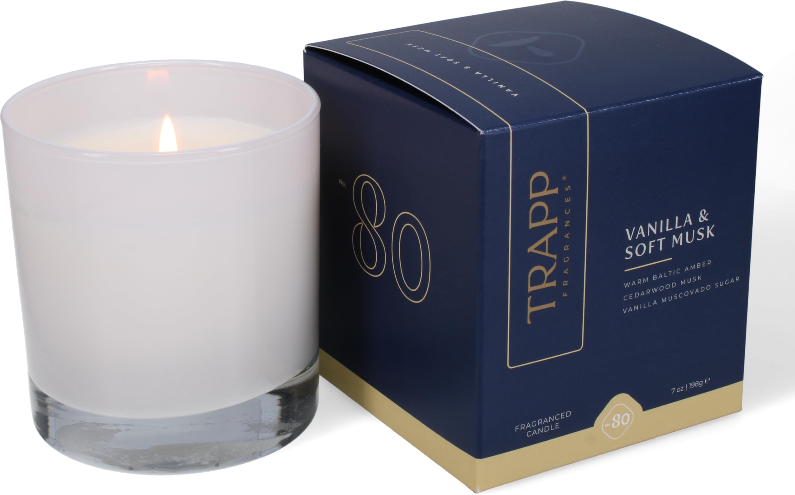 Trapp - No. 80 Vanilla & Soft Musk - 7 oz. Signature Candle - Aromatic Home Fragrance with Earthy Scent of Warm Baltic Amber, Cedarwood Musk, & Vanilla