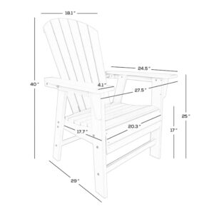 WestinTrends Dylan Dylan Outdoor Patio Shell-Back Adirondack Dining Chair Weather Resistant Navy Blue