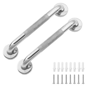 bath grab bar shower handle bath grab bar handle with anti slip grip 12inch/300 mm 2 pack 304 stainless steel bathroom grab bar shower safety handle for bathtub toilet bathroom kitchen stairway h