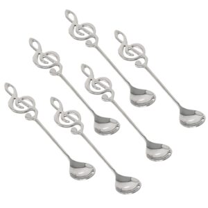 honbay 6pcs stainless steel coffee spoons musical note mixing teaspoons small dessert ice cream spoons for home, school, office or restaurant (6.14")