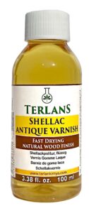 terlans shellac liquid blonde 3.38 fl oz (100 ml) antique varnish for musical instruments and furnitures