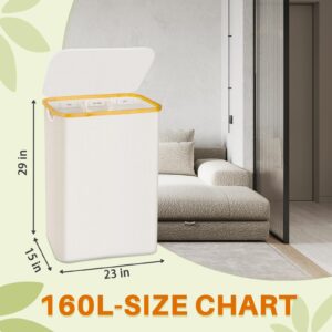 Laundry Hamper With Lid, 160l Clothes Hamper For Laundry Basket 3section, Large Laundry Hamper With Removable Bags Foldable Laundry Basket Organizer For Bedroom,Laundry Room, Dirty Clothing Hamper