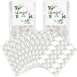 kosiz 120 pcs mint to be labels wedding favors wedding stickers greenery leaf bridal shower engagement party favor botanical theme wedding stickers for guests