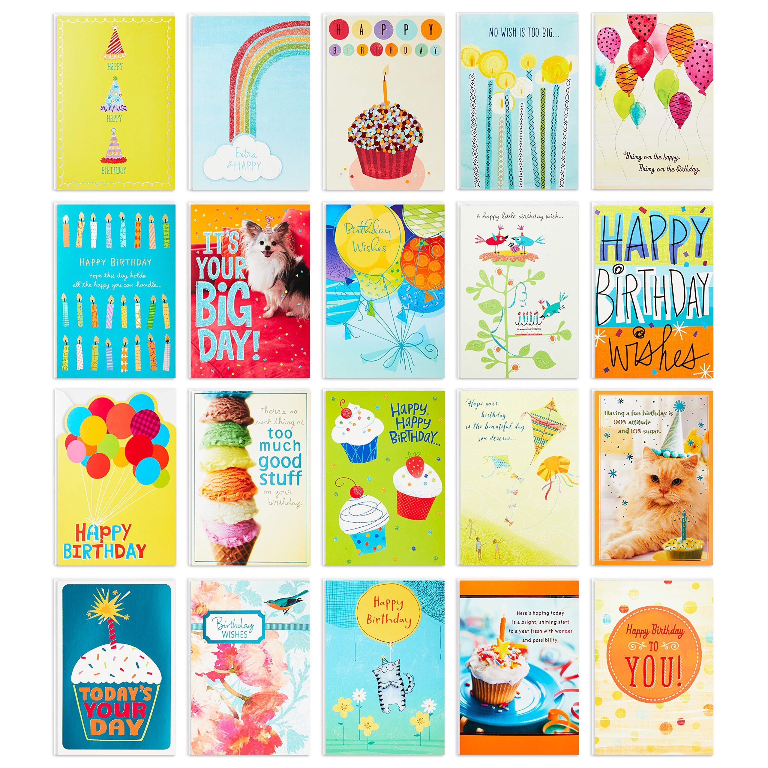 Hallmark Thank You Cards and Birthday Cards Assortment (68 Cards with Envelopes)