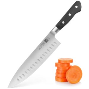 fortune candy 8 inch chef’s knife - japanese aus-10 stainless steel kitchen knife - full tang, classic handle (silver)