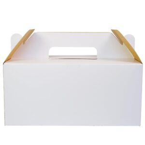 PandaPandaPPS 50 pcs White Gable Boxes (8.25"×5"×4") for Foods, Gifts and Party Favors Treat Boxes, Goodie Gift Boxes for Birthday, Wedding, Baby Shower