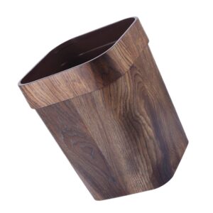 nolitoy retro trash can waste bin wood grain rubbish bin trash can bathroom imitation wood grain trash can dustbin bucket bathroom trash can trash cans for kitchen bedroom trash can