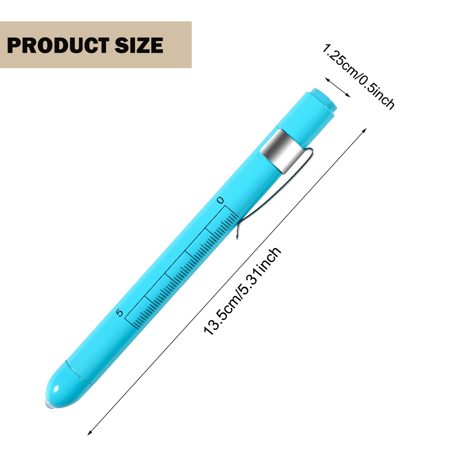 SIPYTOPF 4 Pack Pen Light,Reusable LED Penlight with Pupil Gauge and Ruler,White Light Torch for Nurses Doctors Students (Sky Blue+Pink+Black+Purple)