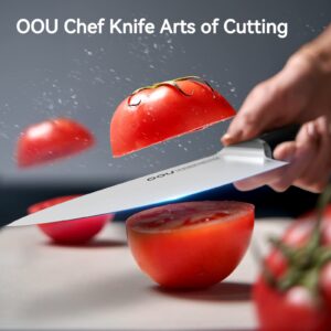 OOU! Professional Chef Knife 8 Inch Kitchen Knife, German High Carbon Stainless Steel Super Sharp Chef's Knife With Ergonomic Solid Wood Handle, Useful Kitchen Gadgets