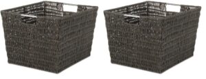 whitmor rattique storage tote basket - espresso (pack of 2)