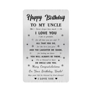 alotozo uncle birthday card, happy birthday gifts to my uncle, bday engraved wallet card inserts for uncle