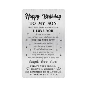 alotozo happy birthday son card - birthday gifts for son - to my son bday engraved wallet card inserts