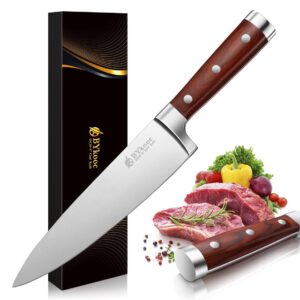 bykooc chef knife - 8 inch pro kitchen chef knife high carbon stainless steel sharp chef's knife with ergonomic handle and gift box - chef's knives for family & restaurant use