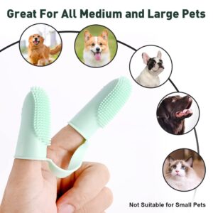 Aohcae 4 Pack Toothbrush for Dog, Finger Toothbrush Kit, 135ºSurround Bristles for Easy Teeth Cleaning, Double-Finger Toothbrush Dental Care for Puppies, Cats and Small Pets