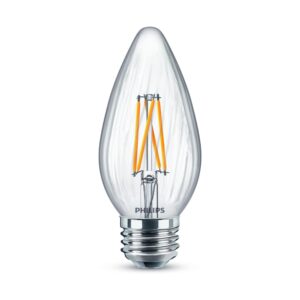 philips led clear dimmable, warm glow effect f15 filament light bulb - eyecomfort flicker free - 5.5w = 60w - 500 lumen - soft white (2700k) - e26 base - indoor