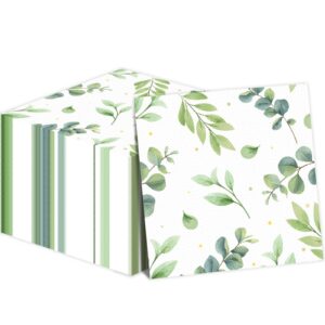 50 pieces tropical palm leaf napkins disposable hawaiian luau aloha paper napkin decorative green leaf napkins for bathroom wedding holiday tropical theme birthday party baby shower favors supplies