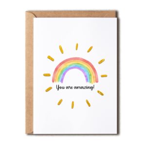 edgargifts you are amazing card. thank you rainbow card - congrats happy card - motivational happy card - rainbow gift - friendship card