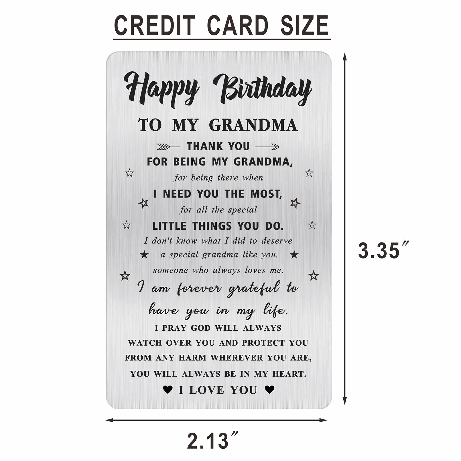 Alotozo Grandma Birthday Card, Happy Birthday Gifts to My Grandma, Grandmother Bday Engraved Wallet Card Inserts