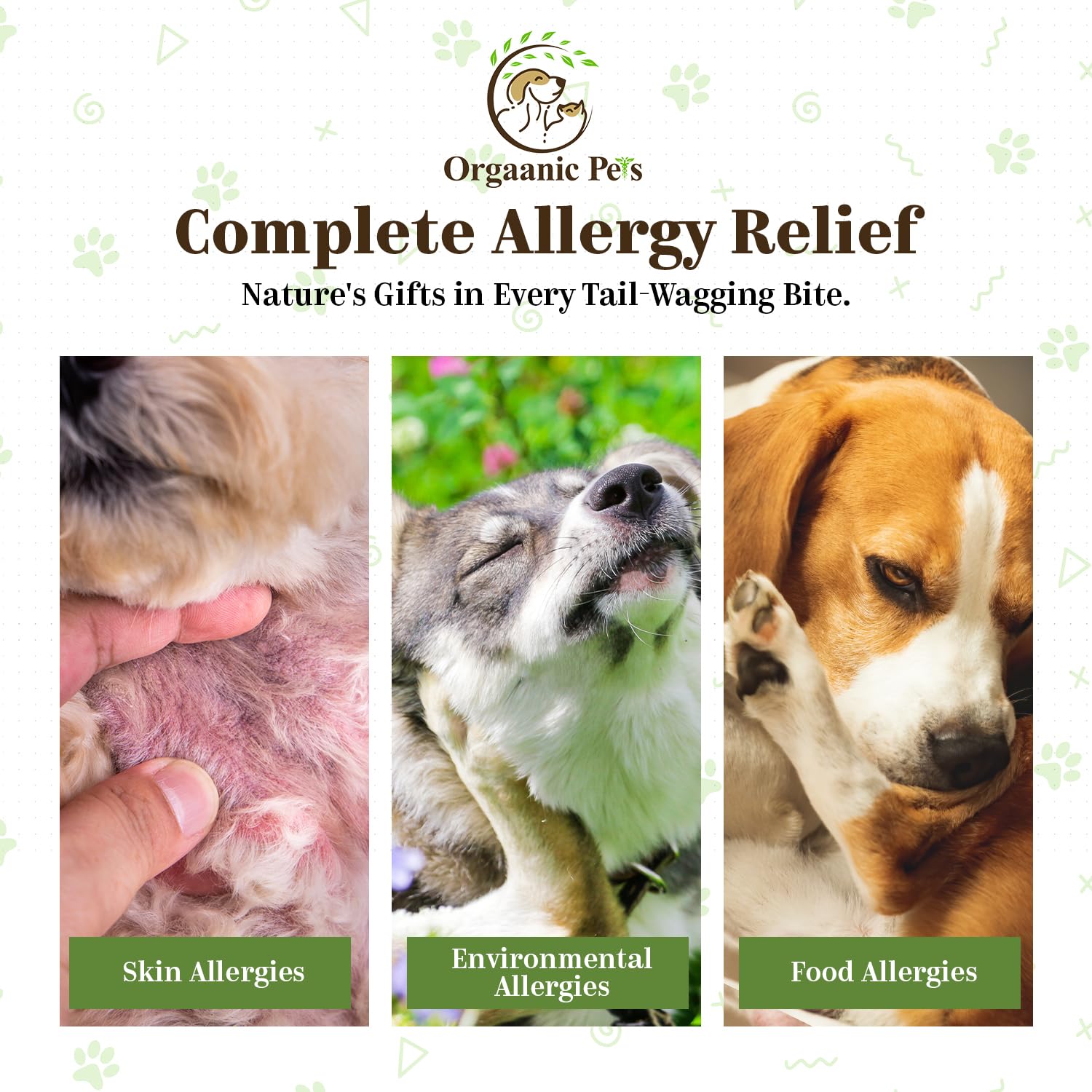 Herbal Dog Allergy Relief with SEA KELP - Colostrum - QUERCETIN - Mushrooms - Omega + 11 Natural Allergy Relief Herbs - Soft Chews for Skin & Seasonal Allergies