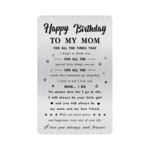 alotozo happy birthday mom card - birthday gifts for mom - to my mom bday engraved wallet card inserts