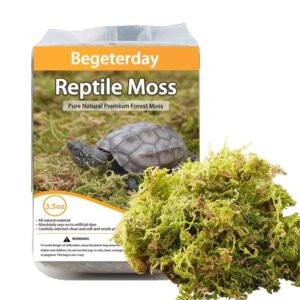 begeterday 3.5oz pure natural reptile moss for humidity, great for snakes, turtle and other reptiles, good for terrariums for reptiles & amphibians