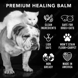 Pride and Groom The Balm – Creamy, Non-Greasy Balm for Dogs & Cats Made from Clean Ingredients, Shea Butter, Essential Oils & Vitamins to Moisturize & Heal Paws, Noses, Dry Patches, & More – 2.5 oz