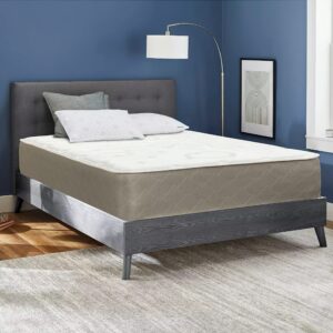 greaton, 13-inch firm heavier pocket coil spring hybrid mattress, motion isolation with durable support, bed in a box, twin, beige