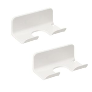 2pcs hair dryer holder storage rack bathroom wall mounted storage accessories hairdryer hook home storage shelfs(6.31inch,white)