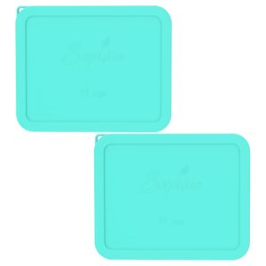 sophico 11 cup rectangle silicone storage cover lids replacement for pyrex 7212-pc glass bowls, container not included (mint- 2pack)