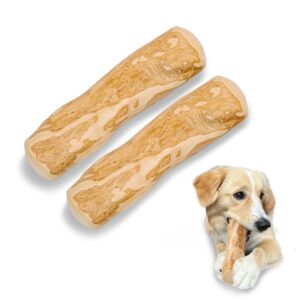 benrikids 2pcs size xl, coffee wood dental chew stick & tug for dogs, natural dog chew toy wood, long lasting and stress relief dog wood chew stick, 100% natural, safe and healthy