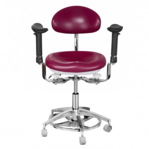 nski 360° swivel mobile chair dental dynamic seat doctor's stool with armrest foot control pu leather