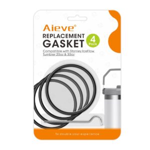 aieve 4 pack silicone lid seal replacement gasket compatible with stanley iceflow tumbler cup 20oz & 30oz