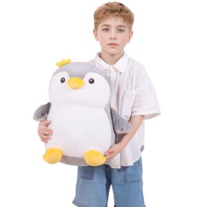 kashabawangzi 16" cute giant penguin plush soft hugging body pillow,large penguin stuffed animals toy doll for kids birthday,valentine,easter gift