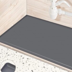 under sink mat kitchen cabinet tray, flexible waterproof silicone made, disifenction surface - 34" x 22"