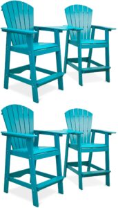 aoorun 59''h tall adirondack chairs, balcony chairs set bar height, outdoor chairs set with table (27.9" w x 51.9" h) - blue