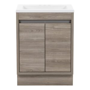 spring mill cabinets tarni small bathroom vanity with 2-door cabinet and white vanity top with sink, 24.5" w x 18.75" d x 32.89" h, forest elm