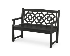 martha stewart mstgb481bl chinoiserie 48" garden bench, black