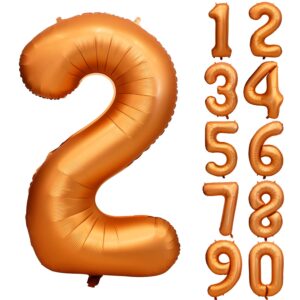 40 inch orange number balloon giant foil helium balloons for 2nd birthday party decorations