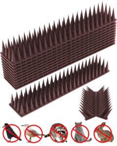 bird spikes, 20 pack pigeon spikes, high thorn bird spikes for outside, bird deterrent for small bird cat squirrel, easy installation bird deterrent spikes use for balcony courtyard outdoor roof