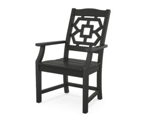 martha stewart mstgd290bl chinoiserie arm dining chair, black