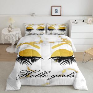 eyelash bedding set eyes comforter set for girls teens room decor red white marbele glitter (no glitter no sequin) hello girls comforter set king size modern simple lovely duvet set 3pcs boys