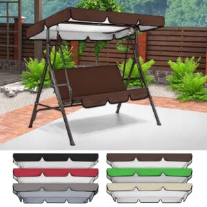 patio swing canopy replacement cover 3 or 2 seater swing chair top covers water-proof swing canopy sun shade outdoor garden courtyard porch sunscreen protections cover for seat (beige, 76.7×49.2 in)