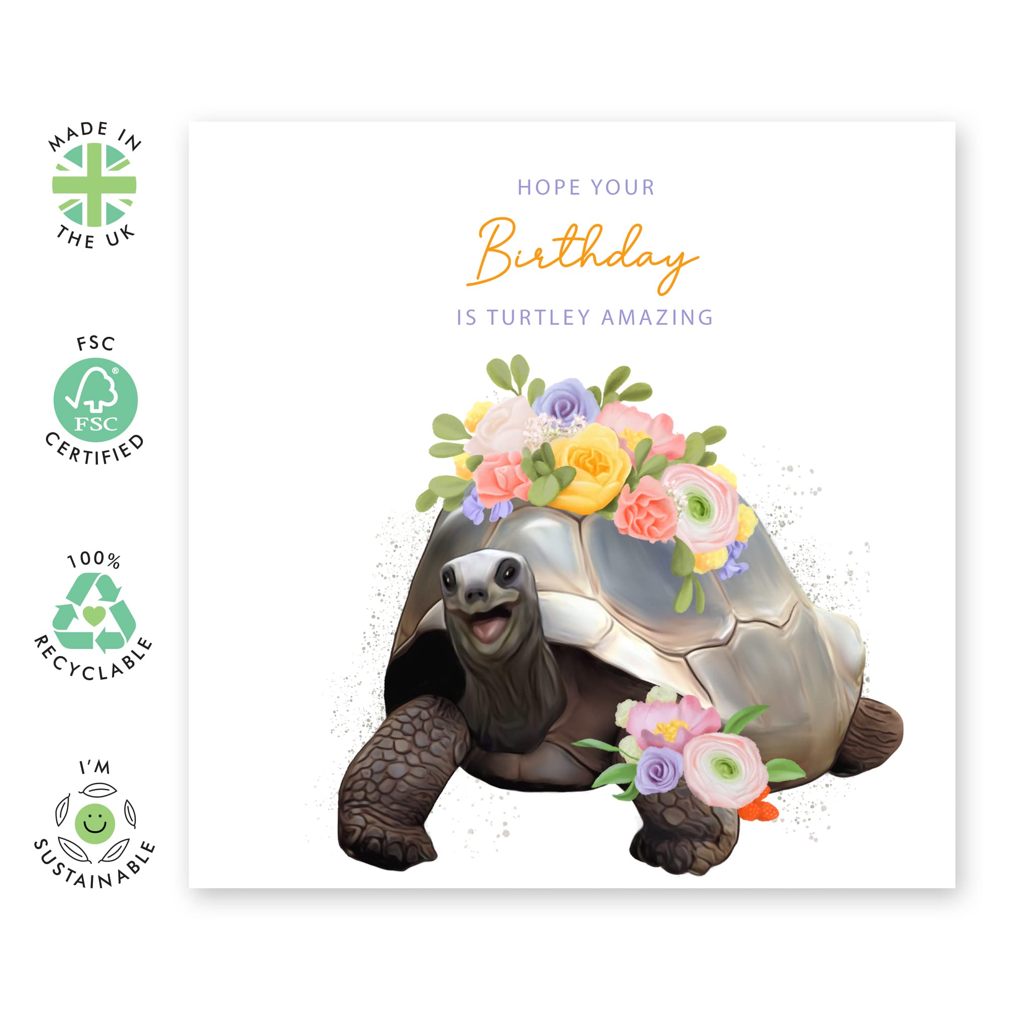 CENTRAL 23 Birthday Card For Best Friend Woman - Hope Your Birthday Is Turtley Amazing - Cute Turtle Gifts For Sister Daughter Cousin Niece - Comes With Fun Stickers - Blank Cards And Envelope