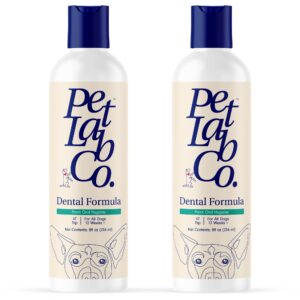 petlab co. dog dental formula - keep dog breath fresh and teeth clean - supports gum health - dog water additive dental care targets tartar - 2pack