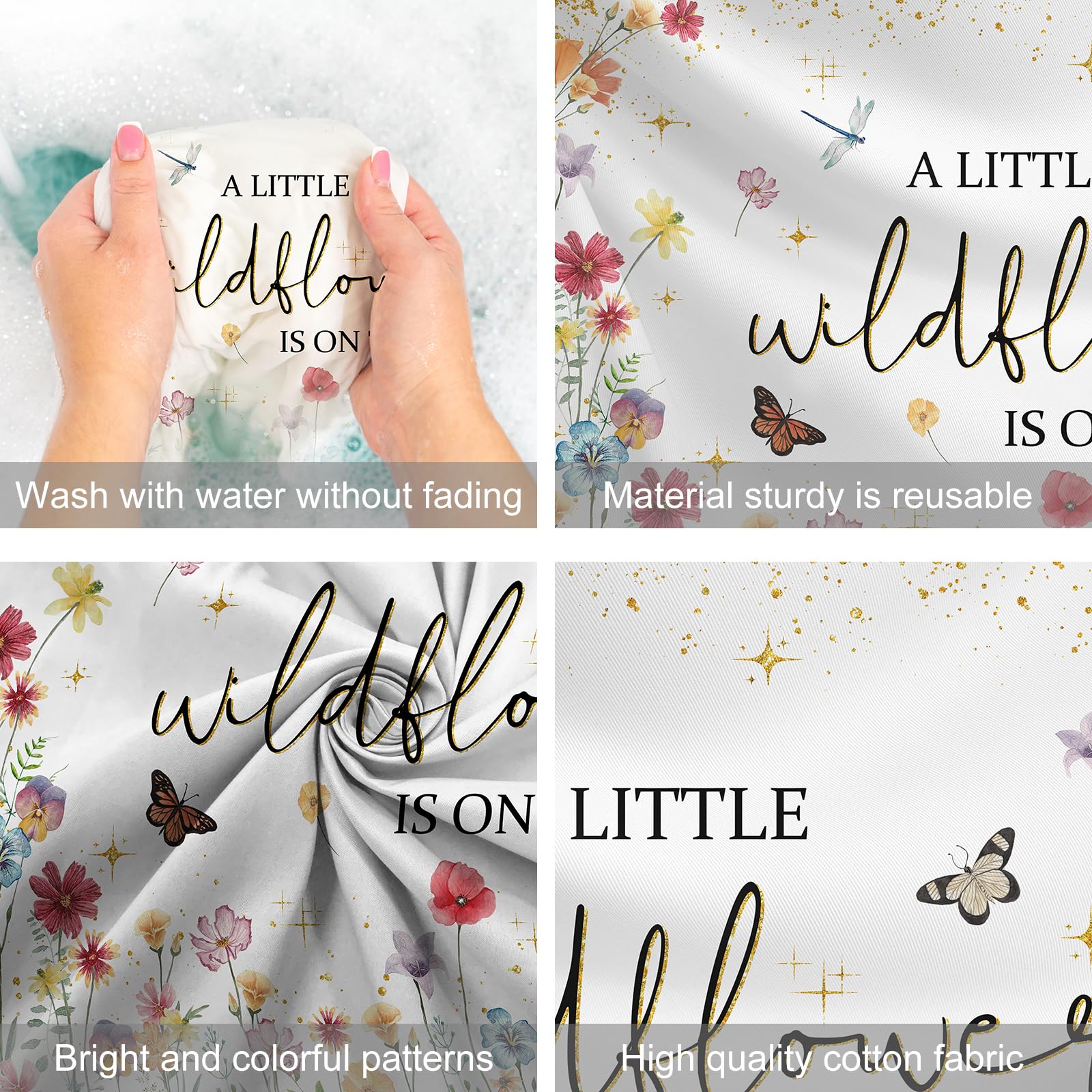 Avezano Wildflower Baby Shower Decorations A Little Wildflower is On The Way Baby Shower Backdrop She is a Wildflower Theme Baby Girls' Baby Shower Photoshoot Background Banner (7x5ft(84x60in))