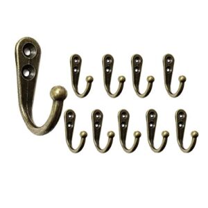 mokife 12 pack coat hooks vintage small single wall hook metal entrance hook for hanging clothes jackets robes towels hats keys bags cups, bronze