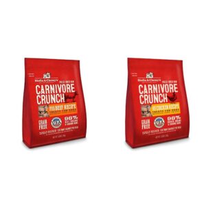 stella & chewy's carnivore crunch freeze-dried raw dog treats 2 pack variety bundle (beef & chicken)