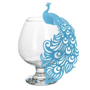 peacock design wine glass cards 50pcs name place cards peacock paper hollow out design wine cup decoration wedding centerpieces table decoration